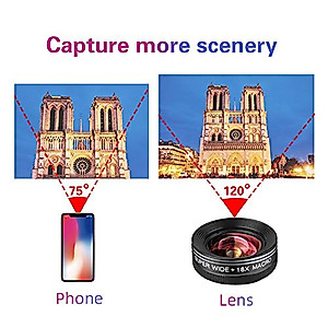 Phone Camera Lens Kit for iPhone, Android, 20X Telephoto Zoom Lens, Phone Wide Angle & Macro Lens, Fisheye, CPL Lenses Compatible with iPhone 12 11 X Xs XR 8 7 6 Plus Samsung and Other Smartphone