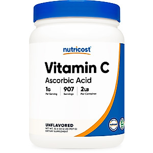 Nutricost Ascorbic Acid Powder (Vitamin C) 2 LBS - Gluten Free, Non-GMO