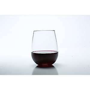 Stemless Wine Glasses - Unbreakable Shatterproof BPA Free Plastic Tritan (Set of 8) 16oz - Dishwasher Safe