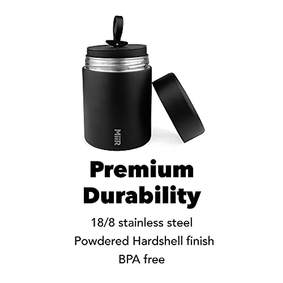 MiiR, Airtight Coffee Canister, Portable Storage for Coffee, Tea, and More, Stainless Steel Construction, Black