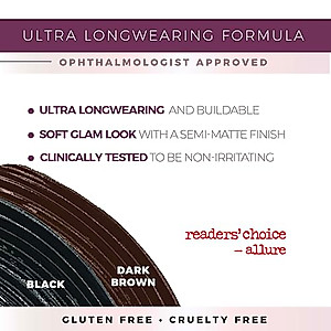 Blinc Amplified Tubing Mascara, Ultra-Longwearing Washable Mascara, Soft-Glam Volumizing, Lengthening and Defining Mascara, Gluten-Free and Cruelty-Free, Dark Brown, 9mL / 0.30 Fl. OZ