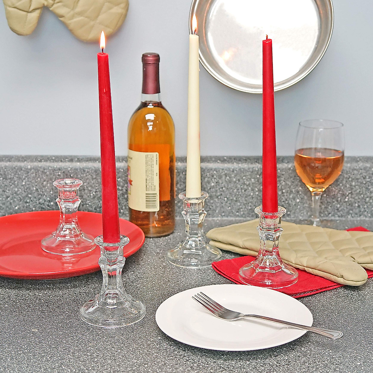 4" Candlestick Holders - Stems/Base For Redneck Wine Glass - 6 Pack CS-6pk