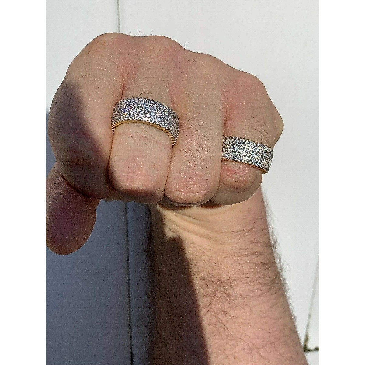 HarlemBling Real Solid 925 Silver His Or Hers Baguette Tennis Ring - Wedding Band Or Pinky Ring Looks Nice On Anyone - Iced Out Eternity (9)