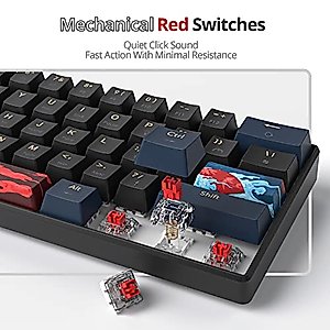 Taeeiancd Gaming Keyboard 60 Percent Mechanical with Linear Red Switch, 60% Wired Ultra-Compact Mini Keyboard Rainbow with PBT Keycaps for Ps4/Ps5/Xbox