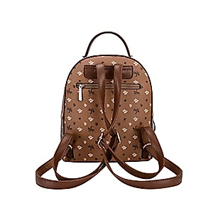 David Jones Paris Women Fashion Work Travel Front Pocket Backpack (Cognac)