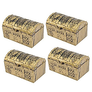 HOLIDYOYO 4 Pcs Boxes Pirate Chest Childrens Jewelry Box Jewelry Gift Boxes Storage Cubes Retro Pirate Box Pirate Coin Box Jewelry Storage Container Treasure Chest Pirate Party Favors