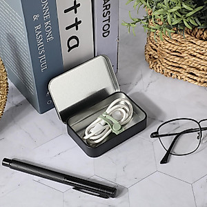 ZEYIYER Small Metal Box with Lids, 3.5" X 2.4" Portable Storage Organizer Box Small Empty Tins, Candy Tins Small Containers for Halloween Candy Key Earrings Jewelry Drawing Pin Screw(Black)