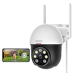 DEKCO 2K Security Camera Outdoor, WiFi Surveillance & Security Camera Pan & Tilt 360° View, 3MP Home Security Camera with Motion Detection Auto Tracking Smart Alerts, 2-Way Audio, IP66 Weatherproof