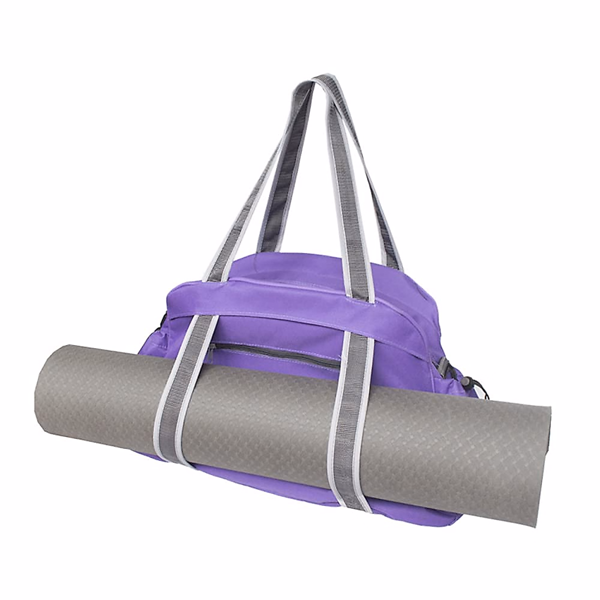 Formva Yoga Mat Bag Large Yoga Mat Tote Sling Carrier Shoulder Bag Carryall Tote Fits Mats Multi-Functional Durable Sport Gym Storage Bag with Pockets and Yoga Mat Strap, Purple