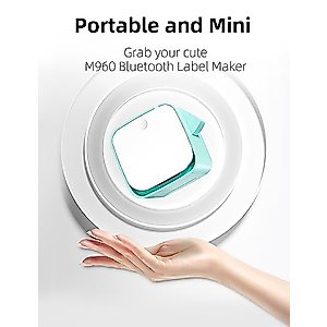 Vixic Label Maker with Tape, M960 Bluetooth Label Maker Machine, Small Mini Portable Label Makers Multiple Templates Font Icon for Home School Office Organization, Inkless Rechargeable,Green