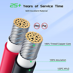 Bateria Power 10FT Solar Connector to XT60 Adapter Extension Cable, 12AWG Solar Panel to XT60 Charge Extension Cable for RV Foldable Solar Panel, Portable Power Station, Solar Generator (1PCS)