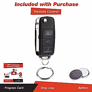 KeylessOption Keyless Entry Remote Control Car Flip Key Fob Replacement for HLO1J0959753AM, HLO1J0959753DC