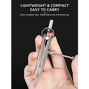 WUTA Spring Wing Divider 304 Stainless Steel Precision Scriber Caliper Tool Metal Dividers Adjustable Spacing Compass High Polished Round Leg for Drawing Circles, Leather Craft, Jewelry Design (Small)