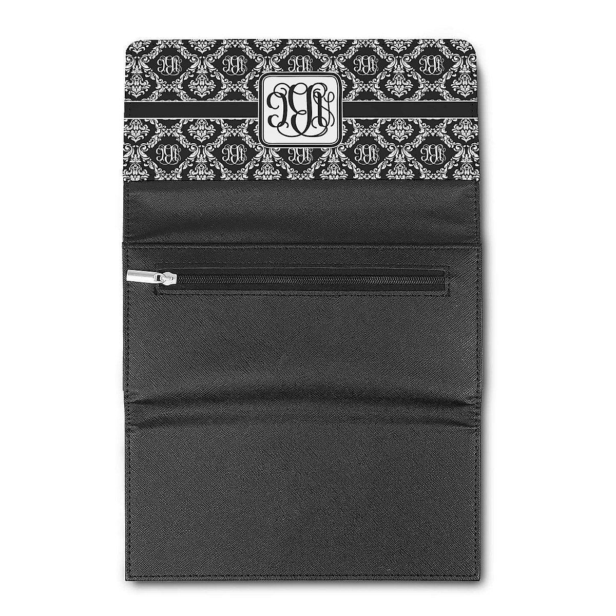 RNK Shops Personalized Monogrammed Damask Leatherette Ladies Wallet