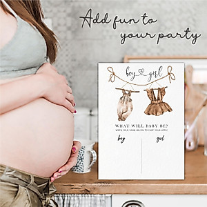 11"X 15" Gender Reveal Signature Voting Self-Standing Sign, Retro Baby Clothes, What Will Baby Be? Guess He Or She Game For Baby Shower Party, Party Favor & Decoration-A04