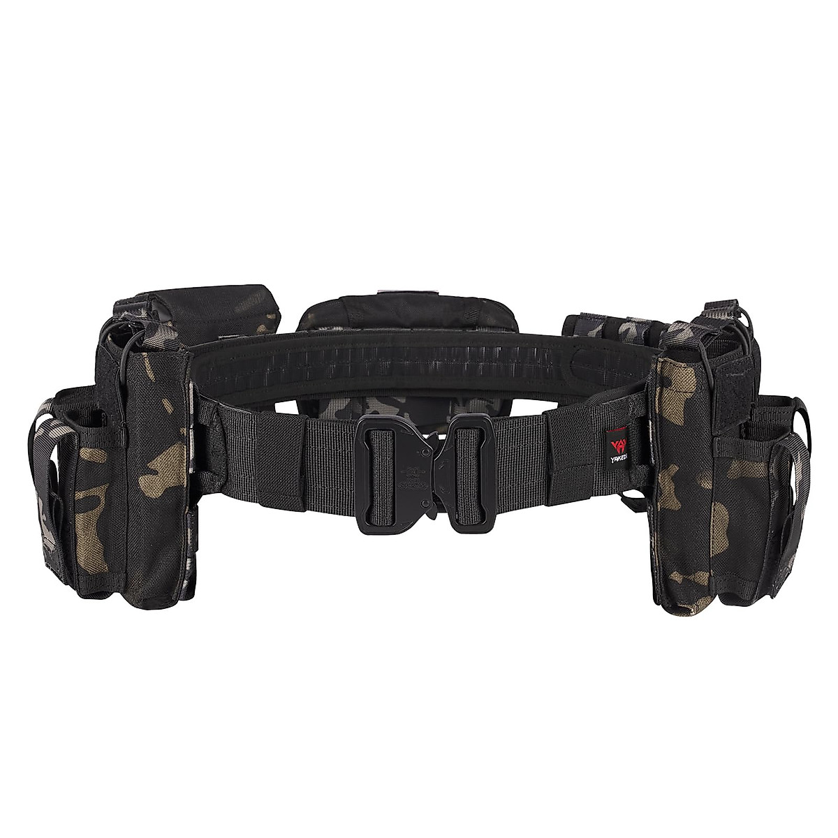 BOMTURN Battle Belt Tactical Belt with Accessories: Duty Belts Law Enforcement Combat Airsoft Police Belts with Pouches 7pcs