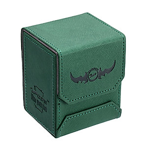 Zoopin Leather Deck Box-Green for Collectible Cards-MTG,Yugioh,Pokeman,TES Legacy,Munchkins CCG Decks and Also Small Tokens or Dice- Hold 80 Sleeved Cards or 150 Naked Cards …