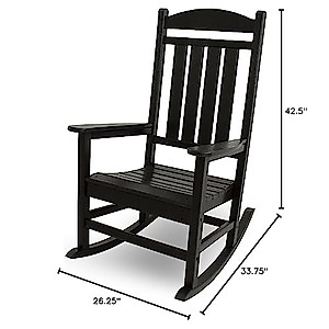 POLYWOOD R100BL Presidential Rocking Chair, Black