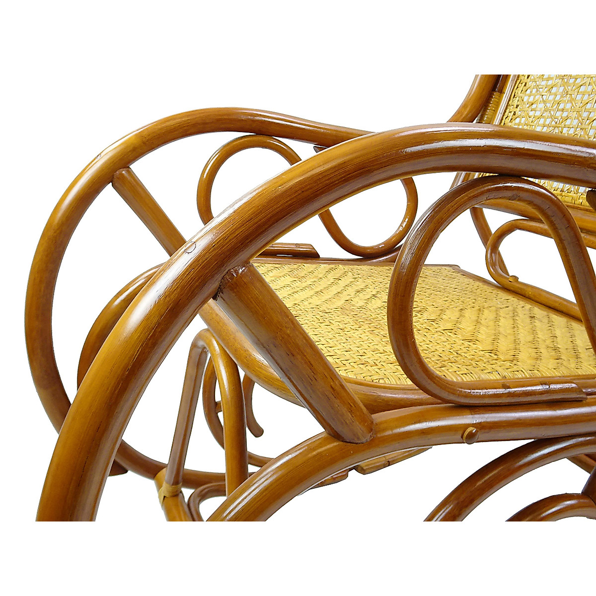 Wickerix Milano Rocking Chair, Natural Rattan Wicker Handmade, ECO, Colonial Color