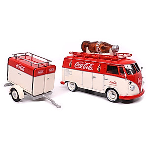1:43 Coca-Cola 1960 Volkswagen Kombi T1 with Trailer - Motor City Classics