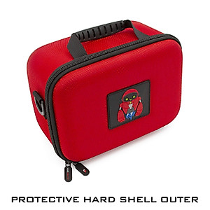 CASEMATIX Hard Shell Travel Case Compatible with Nintendo Switch Mario Kart Live Home Circuit Kart - Carrying Case with Shoulder Strap and Padded Divider, Red