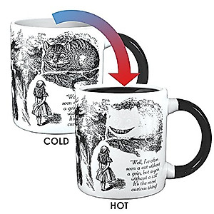 The Unemployed Philosophers Guild Disappearing Cheshire Cat Heat Transforming Color Changing Reveal Mug - Add Coffee and The Cheshire Cat Disappears Except for its Grin, Comes in a Fun Box