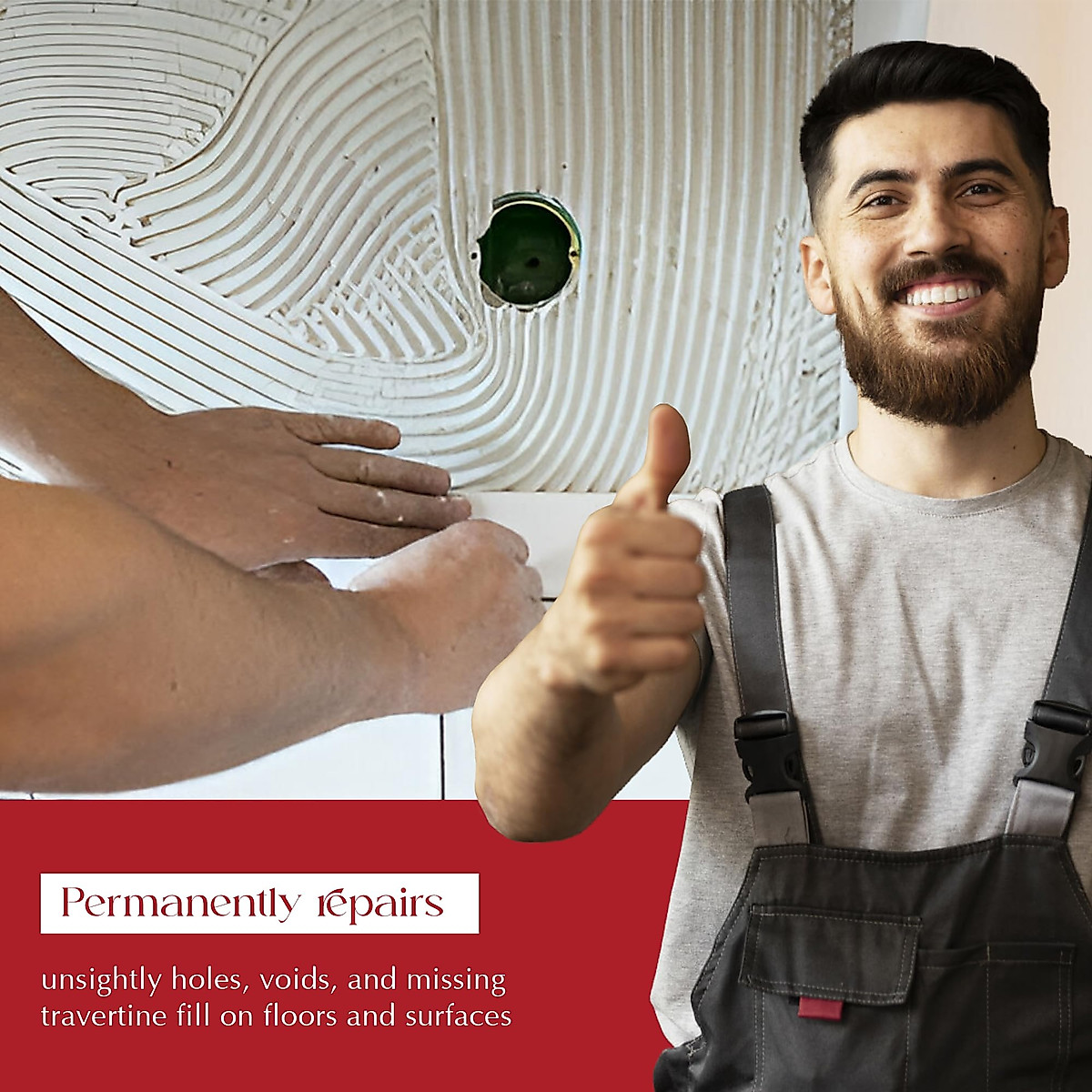 Stone Pro Traverfill - Travertine Hole and Void Repair - 1 Pound - Dark