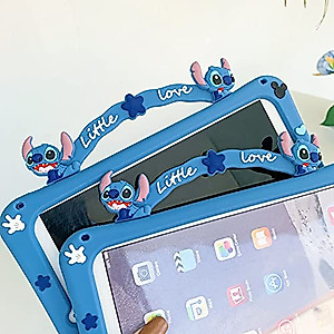 Case for iPad 8th / 7th Generation (2020/2019), iPad 10.2 Case for Kids，Stitch Cute Cartoon Case with Fold Stand Ultra Soft Slim Silica Shockproof Cover for Girls Boys