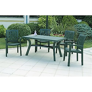 Compamia Sunshine Resin Patio Dining Arm Chair in Green (Set of 2)