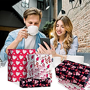 OXYLIPO 8 Sheets Heart Love Gift Wrapping, 4 Patterns Couple Recyclable Wrapping Paper for Kids Girls Boys Present Birthday Party Baby Shower Valentine's Day Theme Gift Wrap