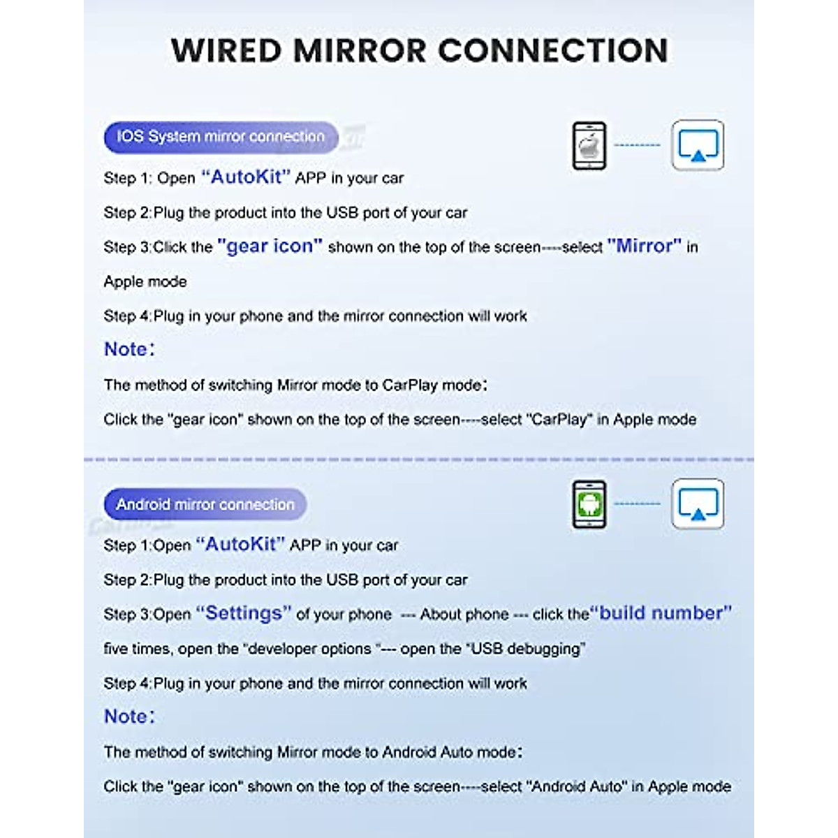 2023 CarlinKit Wireless CarPlay & Wireless Android Auto for Car with Android Head Unit System 4.4.0+,Built-in APK App,Online Upgrade.