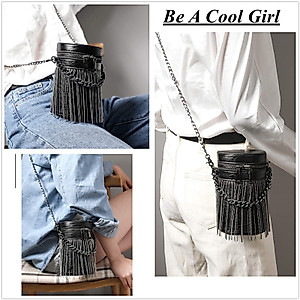 FONETTOS Y2K Punk Bag Tassel Totes Gothic Fringe Bag Women Shoulder Funky Bags Rock Fashion Crossbody Handbag