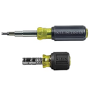 Klein Tools 80065 Schrader Driver Kit with Multi-Bit 11-in-1 Screwdriver / Nut Driver and 2-in-1 Nut Driver, Hex Head Slide Drive, 2-Piece