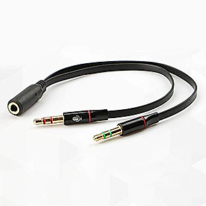 MOHALIKO Headphone Adapter 3.5 mm, 3.5mm Stereo Female to 2 Male Headset Mic Y Splitter Adapter Audio Cable for PC for All Kinds of Music Equipment