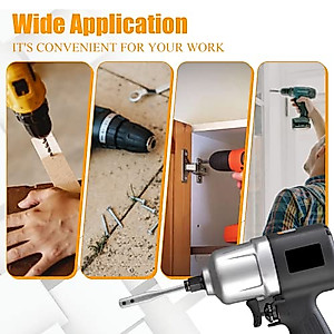 Uenhoy 4 Pcs Extension Drill Bit Set 1/4 Inch, 6" and 12" Wood Spade Bit Extension with 2 Keys, High Carbon Steel Drill Bit Extender Bit Holder