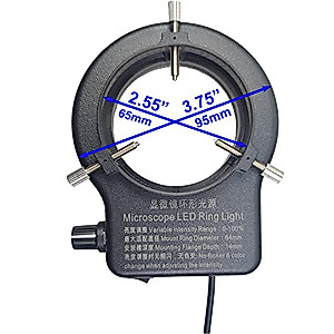 USB LED Ring Light Illuminator, 144 64 LED White Adjustable Lamp for Industry Monocular Binocular Trinocular Stereo Video Lens Microscope & Camera (USB 144 LEDs)…
