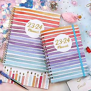 2023-2024 Planner - Academic Planner 2023-2024, 8" x 10", Jul. 2023 - Jun. 2024, Weekly Monthly Planner with Marked Tabs + Thick Paper + Contacts + Calendar + Holidays + Twin-Wire Binding - Rainbow