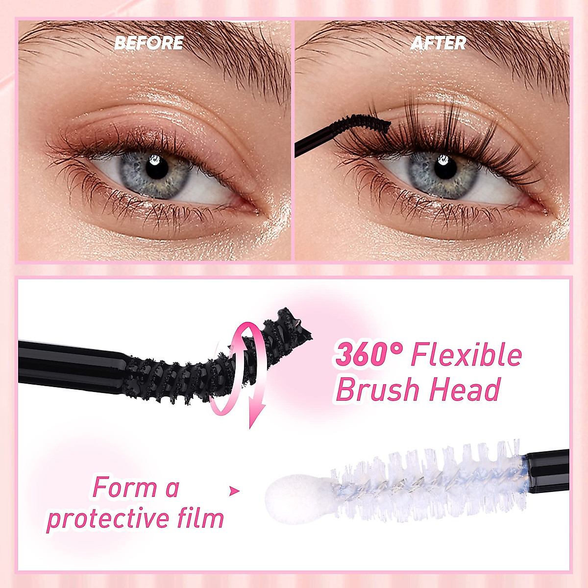 Cluster Lashes Glue for Eyelash Extensions Individual Bond and Seal Lashes Glue Strong Hold 72 Hours Eyelashes Glue Waterproof Clump-Resistant Lash Glue Mascara