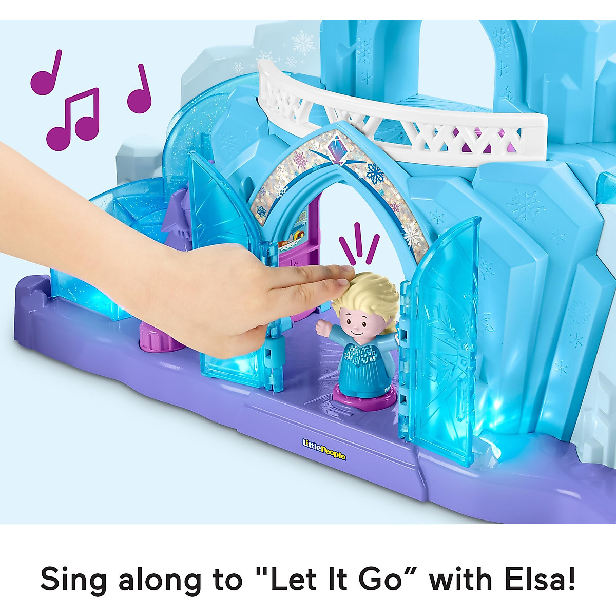 Fisher-Price Little People Toddler Toy Disney Frozen Elsa’s Ice Palace Musical Playset with Figures for Pretend Play Kids Ages 18+ Months​
