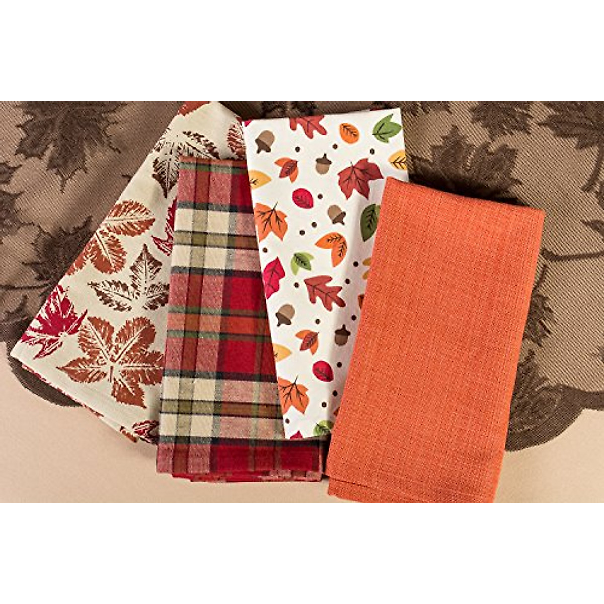 DII Rustic Autumn Leaves Kitchen Collection Thanksgiving & Fall Table Décor, Napkin Set, 20x20, 6 Piece