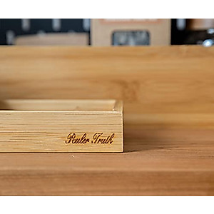 Natural Bamboo Vanity Tray- Slip-Resistant Wooden Bathroom Organizer for Toilet Tank and Counter Top - Home and Kitchen Decor Wood Holder (Small)