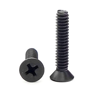 Phillips Flat Head MS Black Oxide 18-8 Stainless Steel - #6-32 x 3/4" (FT) Qty-100