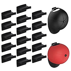 LIGTEHEEA Hat Rack for Wall 16 Pcs , Adhesive Hat Hooks for baseball Caps, Modern Hat Hangers with Minimalist Hat Rack Design, No Drilling for Closet Door Bedroom Entryroom Laundry (Black)