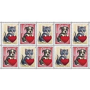 Love 2023 Forever First Class Postage Stamps - Valentine, Wedding, Celebration, Anniversary, Romance, Party 1/2 Sheet (10 Stamps)