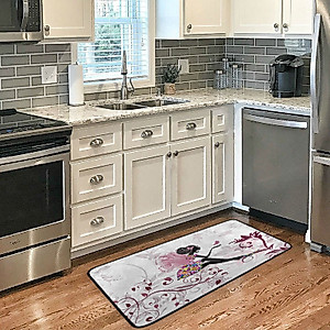 ALAZA Magic Fairy Flowers Girl Butterfly Kitchen Rugs Floor Mat,Non Slip Absorbent Comfort Standing Mat Kitchen Runner Rug for Hallway Entryway Bathroom Living Room Bedroom,39 X 20 Inches