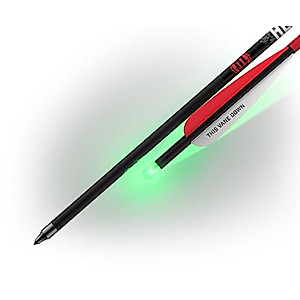 Barnett Headhunter Strobe Lighted Crossbow Arrows, 3-Pack of Polycarbonate Half-Moon Nocks, with Multi-Colored Strobe Lights, 22", Black