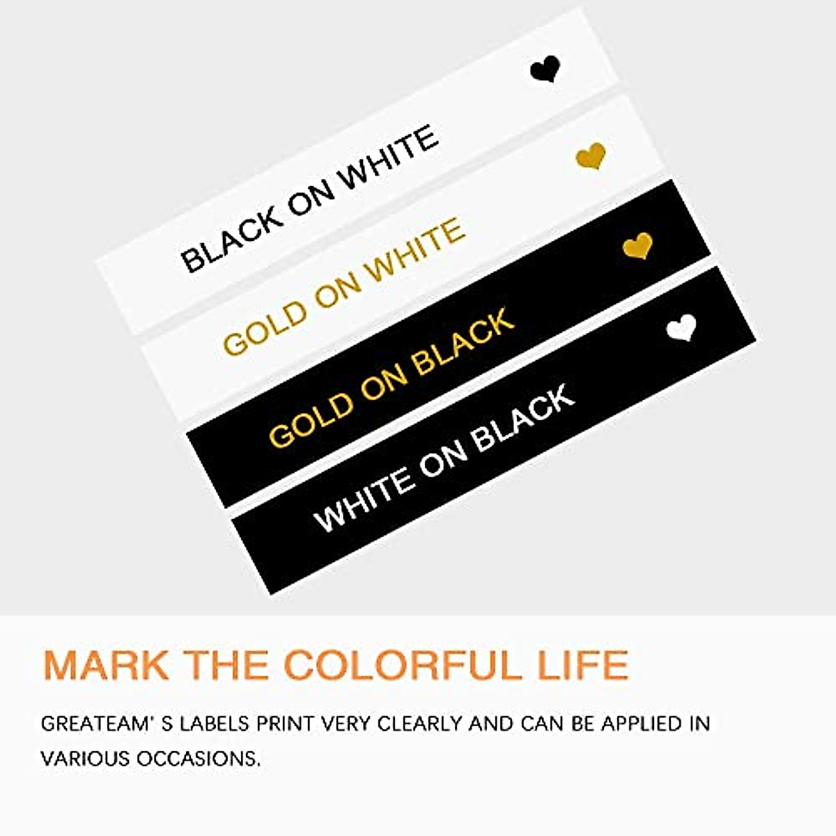 Greateam Compatible Label Tape Replacement for P-Touch Tape 12mm 0.47" Brother 1/2Inch TZe Label Tape TZe-134 TZe-234 TZe-334 (Gold on Clear/White/Black) for Brother PT-D210 PT-D400 PT-D600 PT700, 3PK