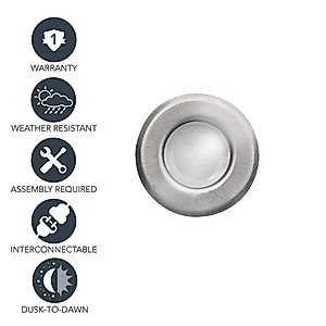 Sterno Home Paradise GL28100BS6 Low Voltage Metal Deck Light, Brushed Stainless Steel, 6-Pack, Stailess Steel