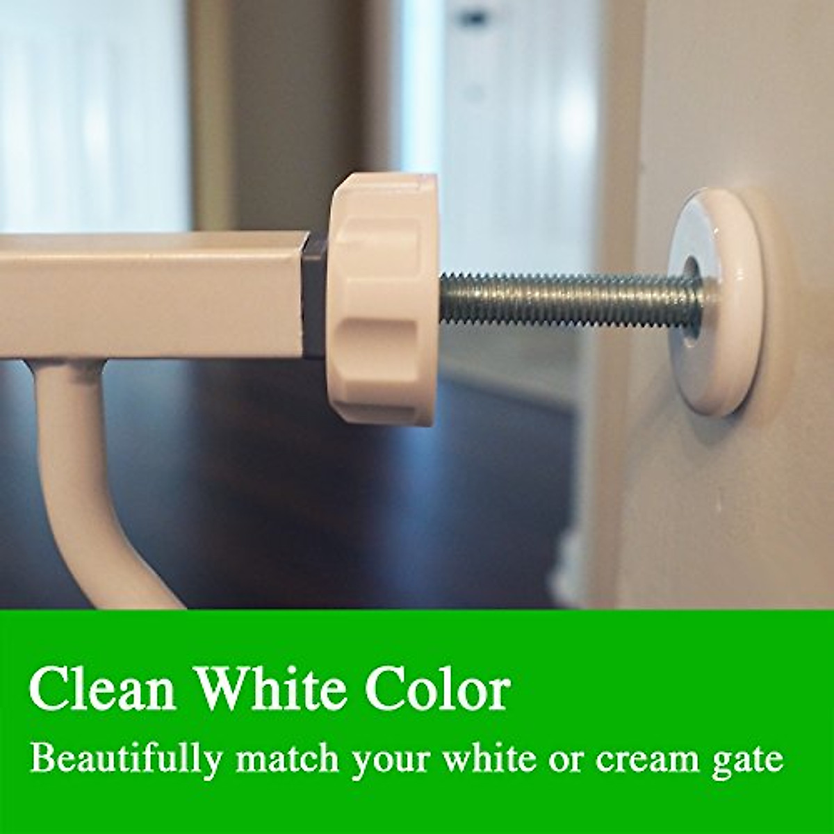 Baby Gate Guru Extra Long M8 (8mm) Spindle Rods for Pressure Mounted Baby and Pet Safety Gates 4 Pack Replacement Set (8mm, White)