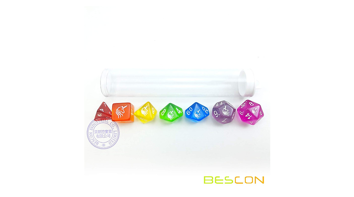 Buy Bescon Colorful Unicorns D&D Dice Set - 7 Pieces